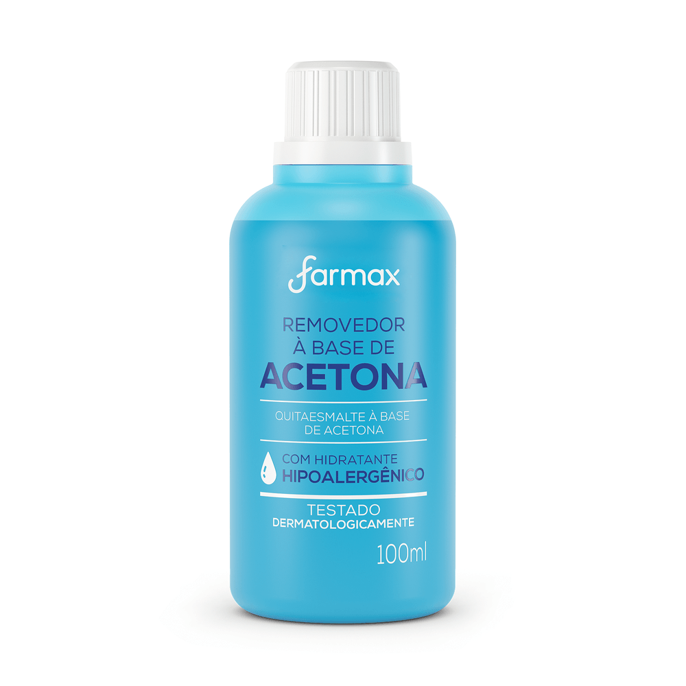 REMOVEDOR ESMALTE COM ACETONA FARMAX 100ML E12 - Farmax